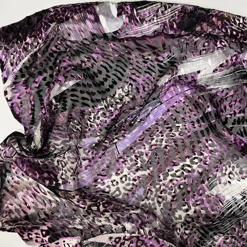 Pure Silk Fabric Silk Viscose Satin Burn Out Printing Silk Fabric ...