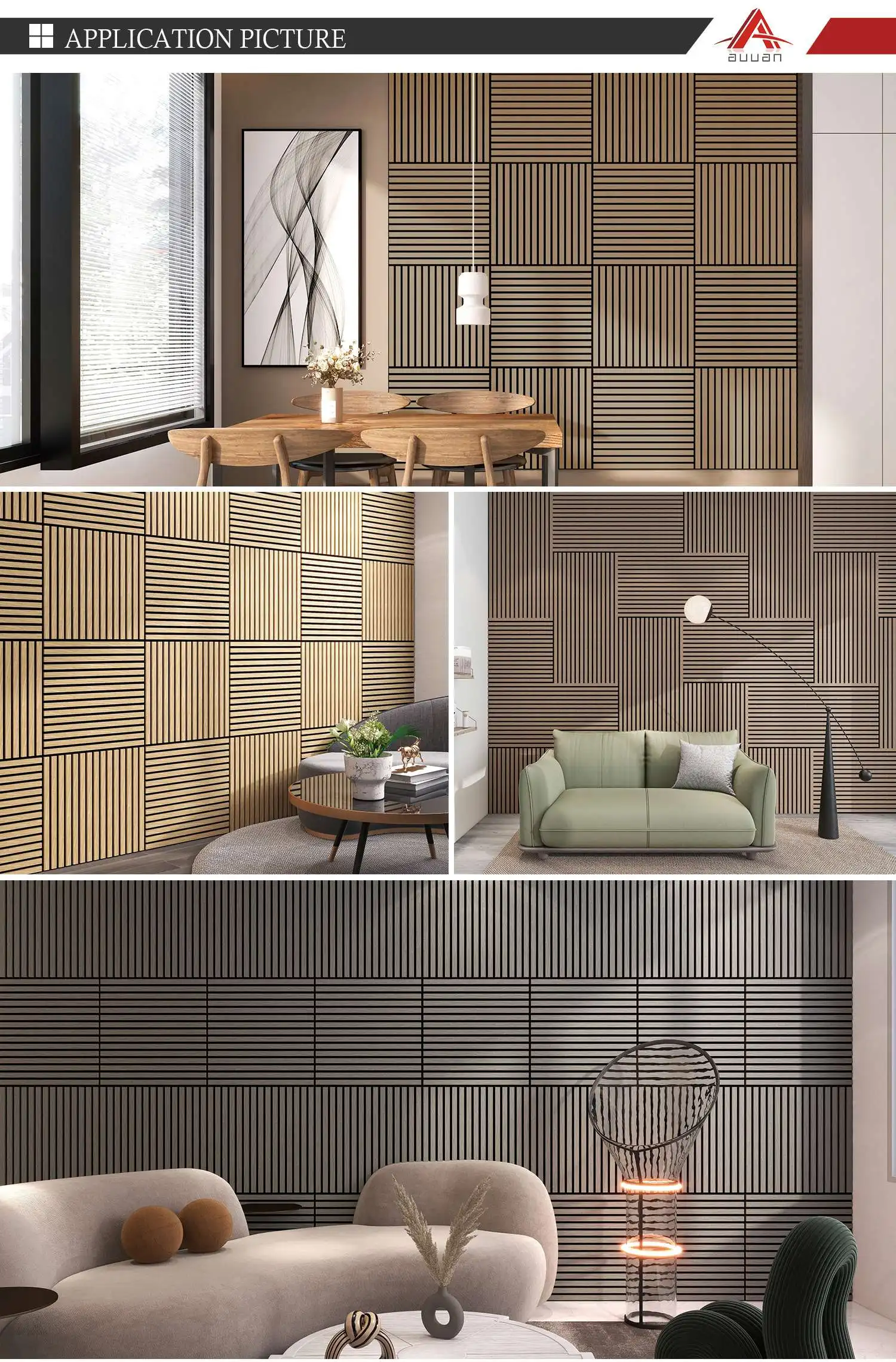 Auuan Good Quality Acoustic Wood Panels Acoustic Ceiling Panels For ...