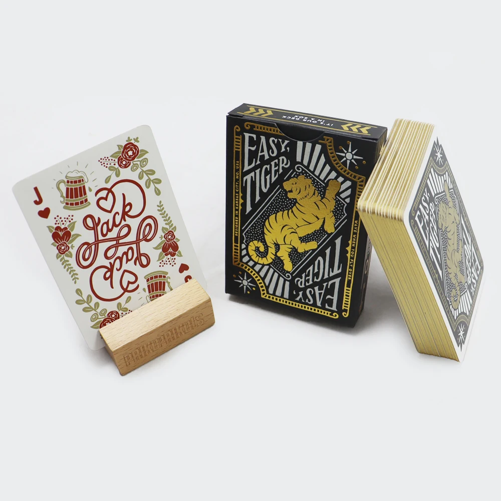 Custom Printed Your Logo High Quality Black Gold Edge Playing Cards ...