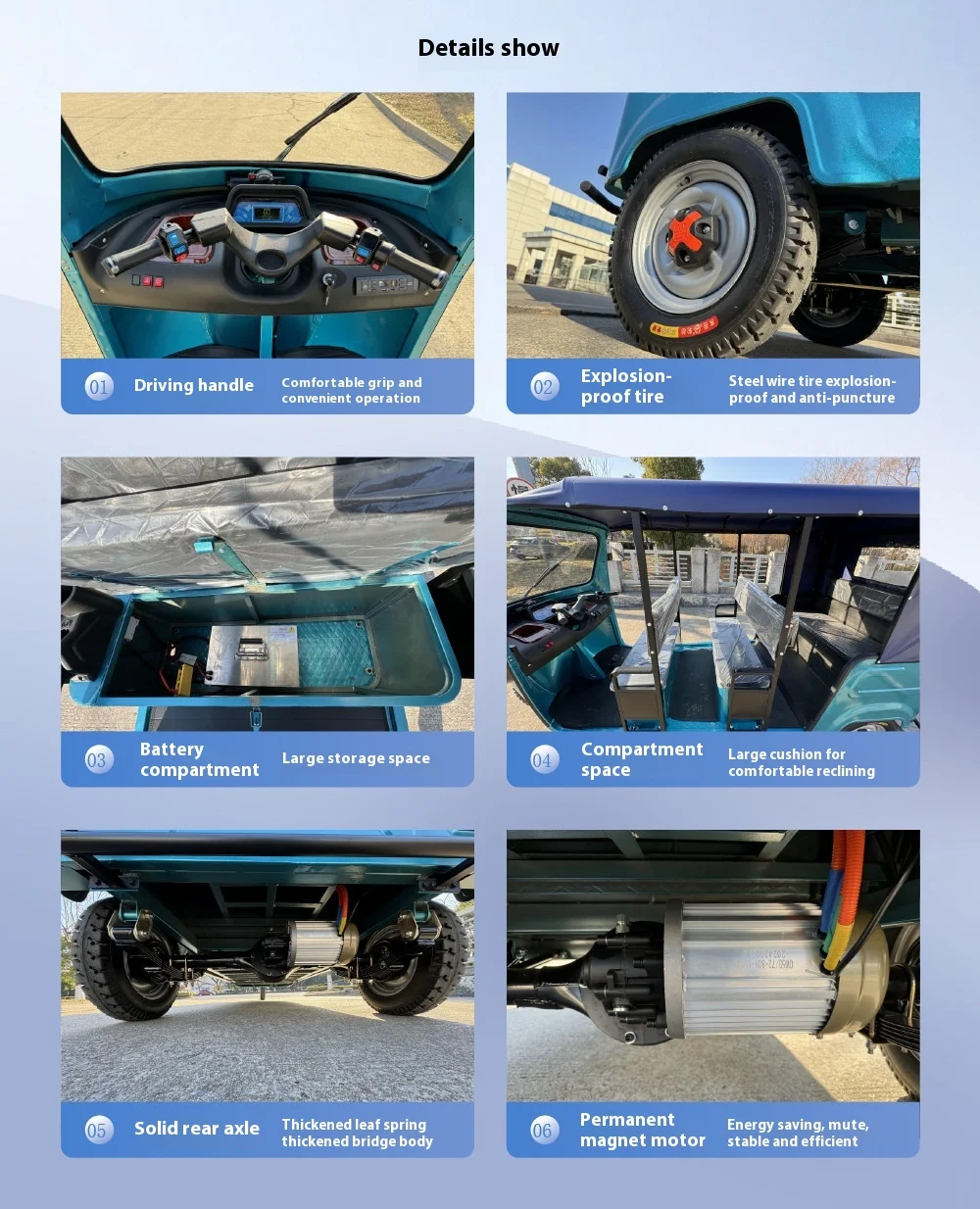 3000W TVS Motor Tricycle - Efficient Passenger Transport