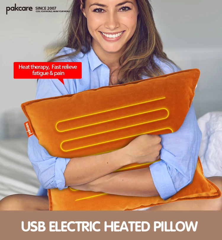 5V 2A Electric Heated Pillow Soft Square Heating Throw Pillow Portable ...
