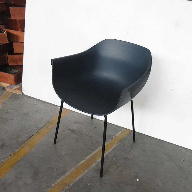 Motel 6 Hotel Side Chair Ploy Shell Steel Frame