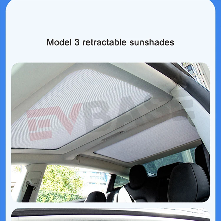 Evbase Tesla Model 3 Y 2020-2023 Premium Retractable Heat Insulation ...