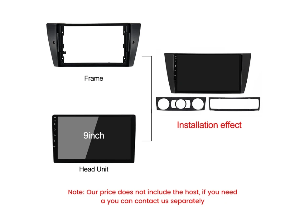 9''car Radio Fascia Frame for BMW 3 Series E90 E91 E92 E93