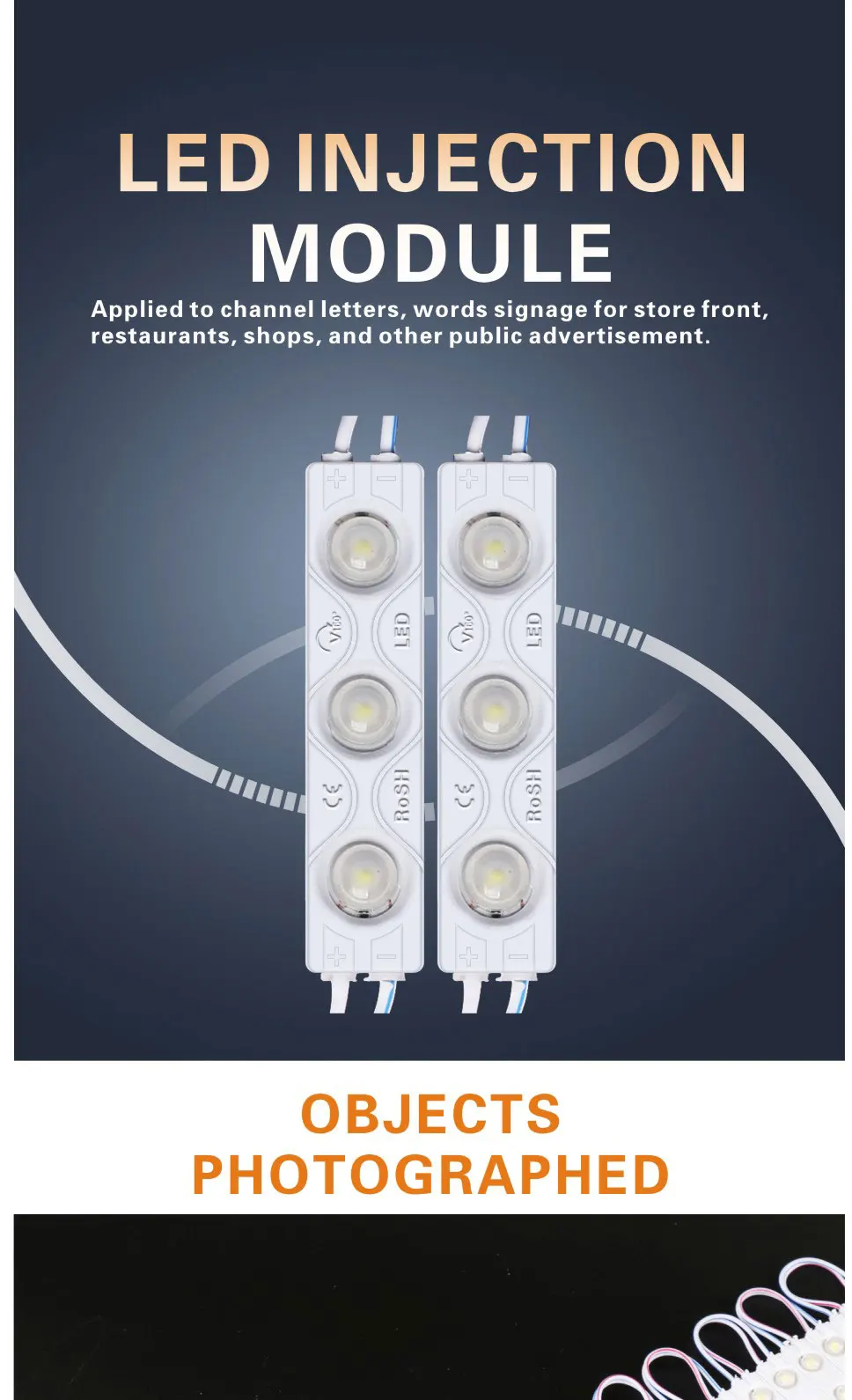 12V DC 61*13mm 3 Leds Waterproof Module SMD 2835 Waterproof Led Module ...