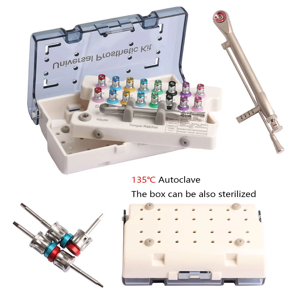 Dental Implant Kit - 16 PCS Screw Driver Set with Torque Wrench