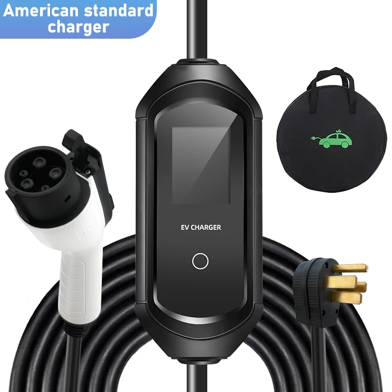 Level 2 Portable Ev Charger 16 Amp Electric Car Charger Nema 6-20 Plug ...