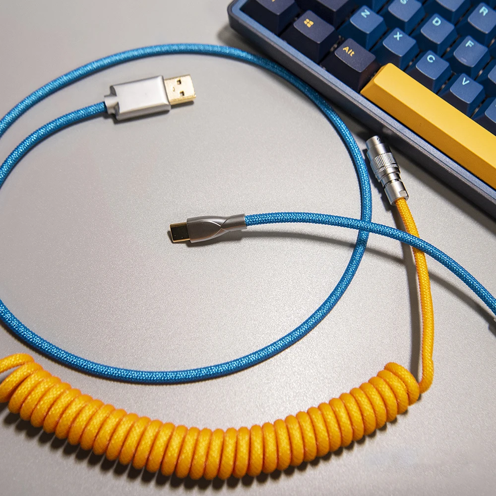 Oem Custom Usb Type C Paracord Gx12 Tab Coil Coiled Mechanical Keyboard ...