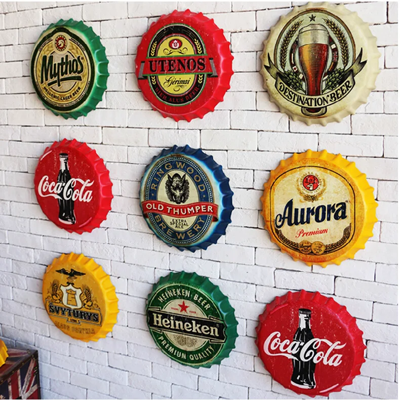 High Quality Dia 35cm Bottle Top Sign Vintage Beer Brand Bottle Dia ...