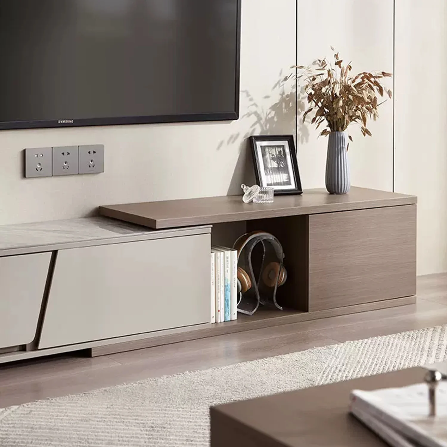 Mdp Table Set Television Classic Design Furniture Set Wall Luxury Media ...