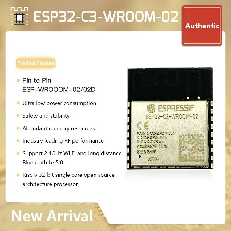 原厂esp32模块esp32 C3 Wroom 02 H4 Esp32c3 Mcu Wifi And Ble无线模块兼容esp32 Wroom 02 Iot Buy 原厂esp32模块