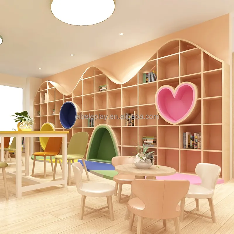 Modern Kids Library Furniture Set - Durable Preschool Bookshelf for ...