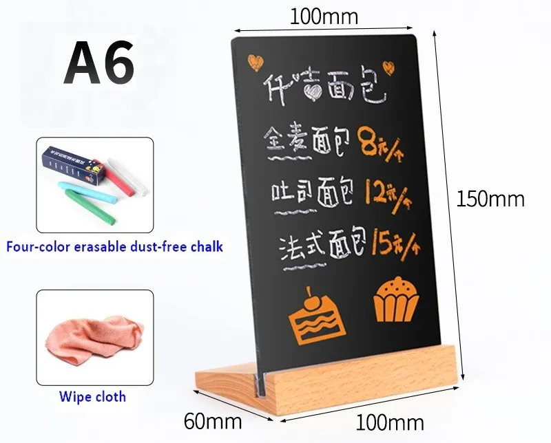 DIY Handwriting Acrylic Menu Sign Board, A4 A5 A6 T L Shaped Tabletop ...