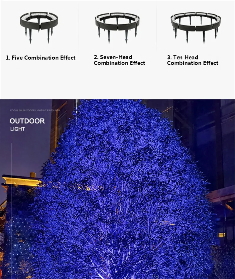 DMX Outdoor RGB Color Palm Tree Ring Light 18W IP65