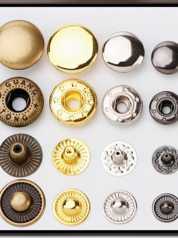 Metal Snap Buttons Press Button Fastener Stud Cap Gold/sliver/black ...