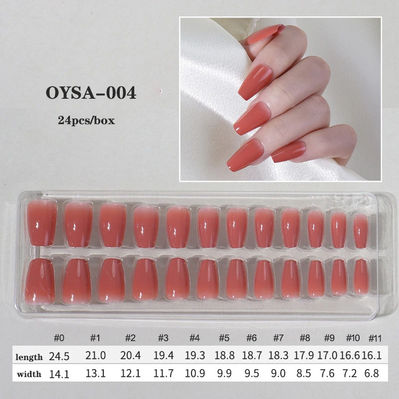 Custom Matte Meat Press on French Nails Tips - 24pcs/box