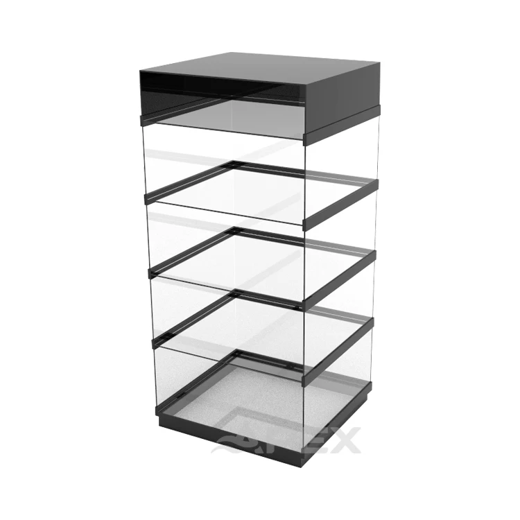 Apex Knock Down Acrylic Display Stand 5 Layers Black Frame Smoke Shop ...