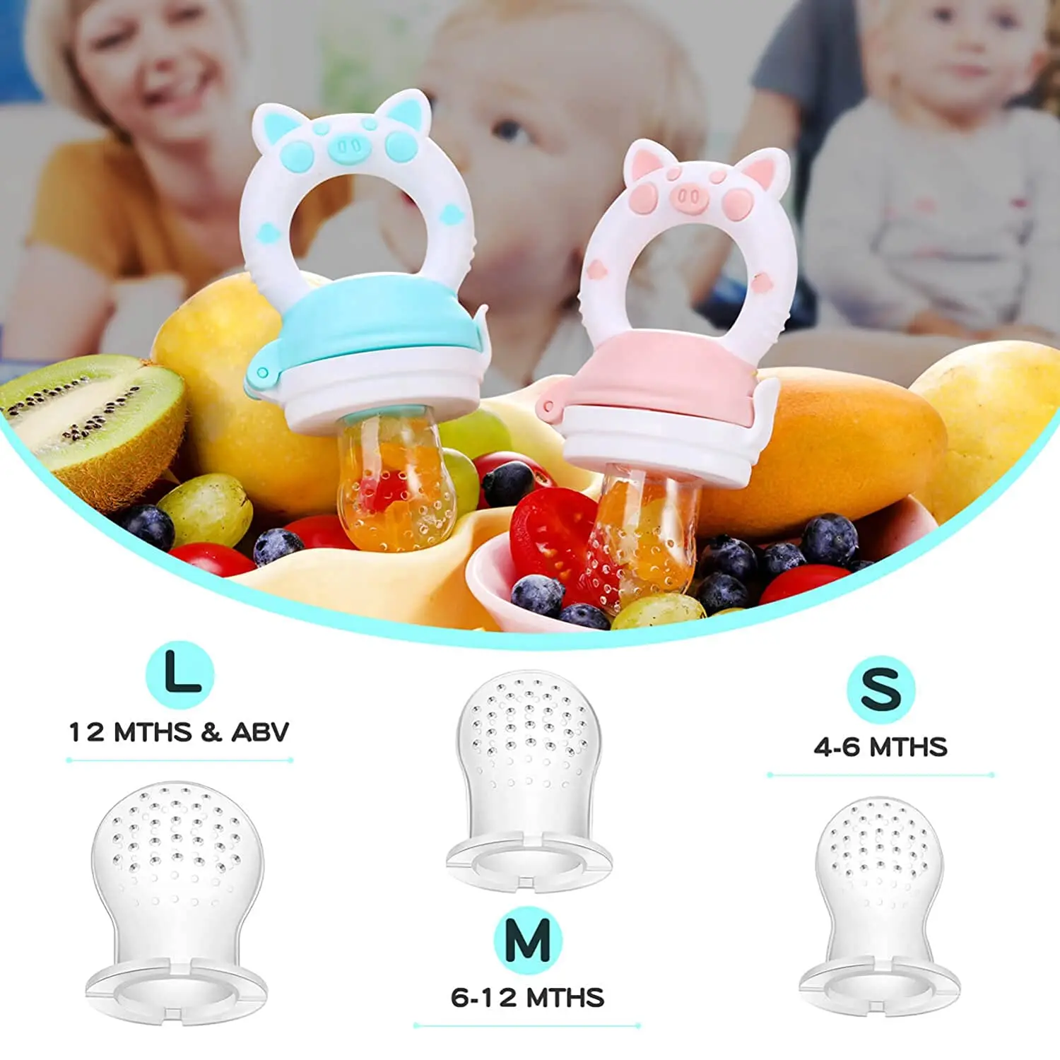 Baby Fruit Food Feeder Pacifier Infant Teething Teether Toy Silicone ...