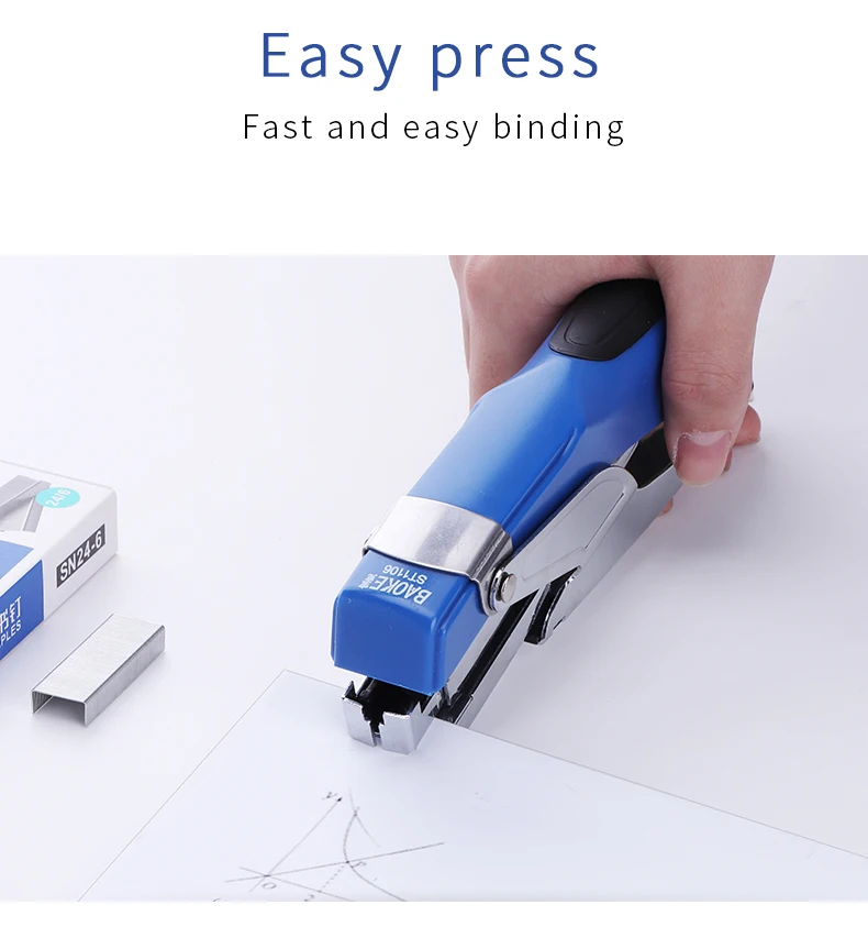 High Quality Custom Logo Office Desktop Hand-Held Metal Stapler