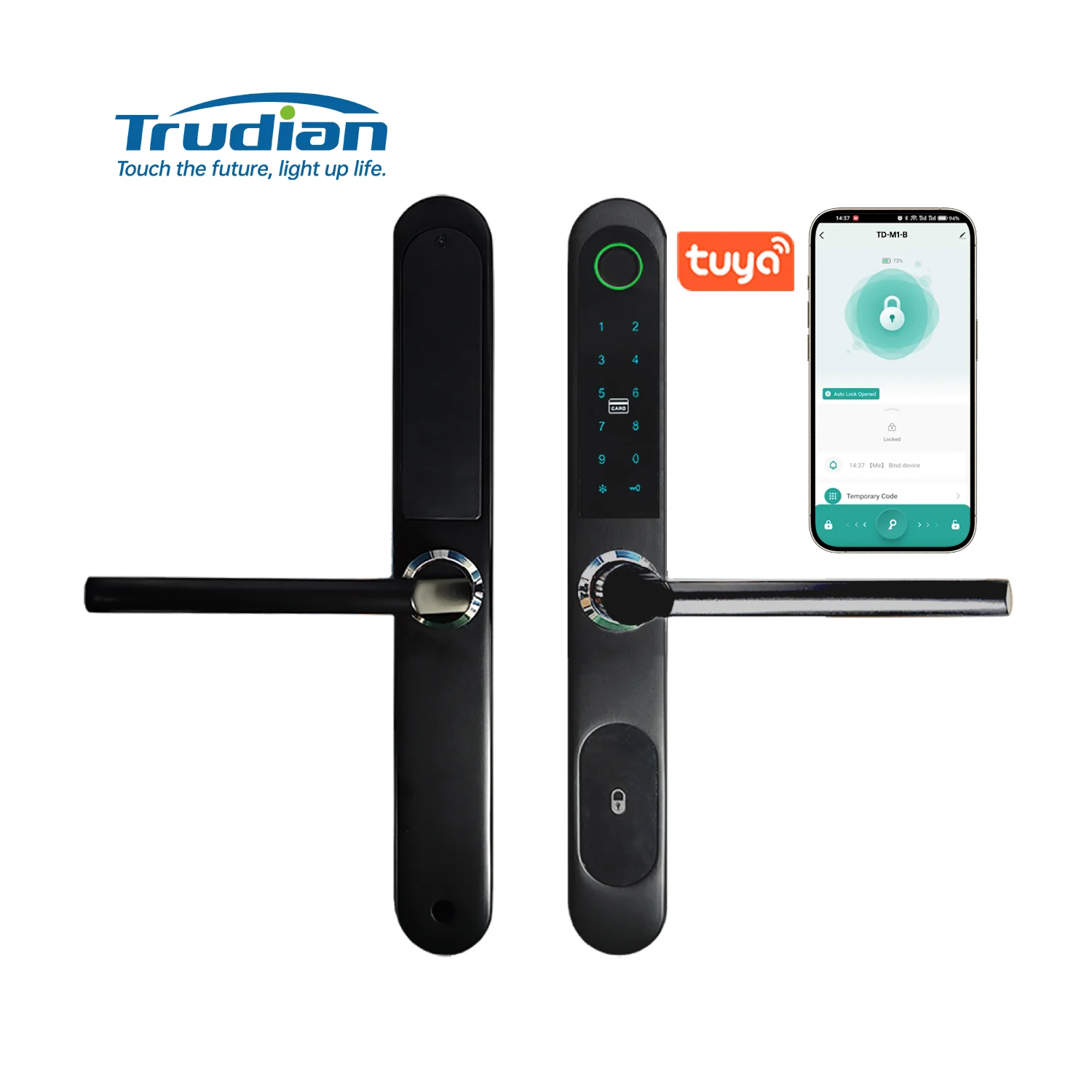 Wholesale Price Black Tuya App PIN Waterproof Security Intelligent Lock ...