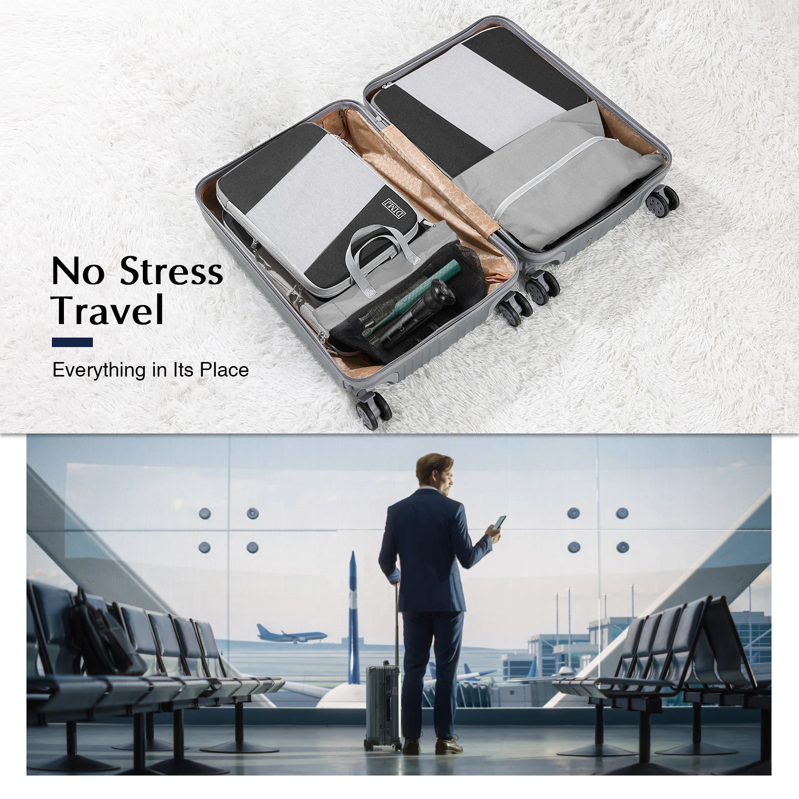 8 Set Lightweight Travel Essentials Compressible Expandable Travel ...