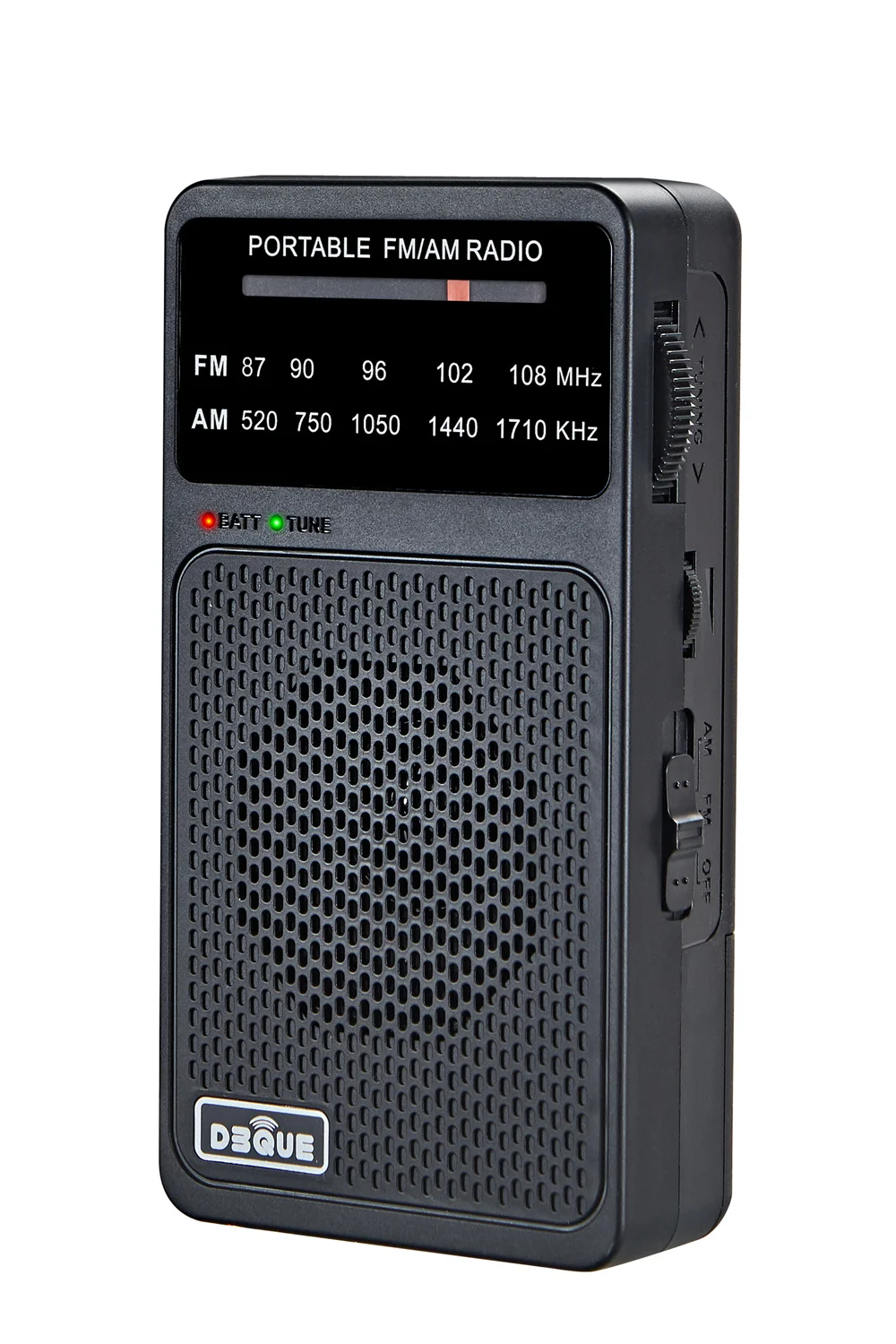 Portable AM/FM Radio with Headphone Jack - AA Battery Operated