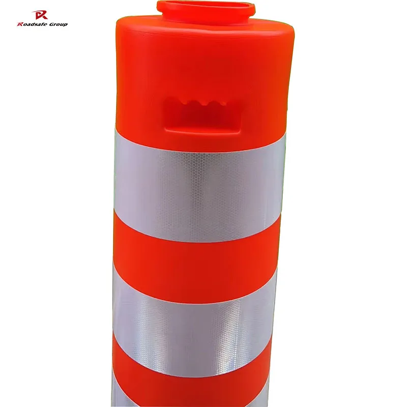Safety Traffic Barrier with Light, 1090mm PE Road Barrel Post ...