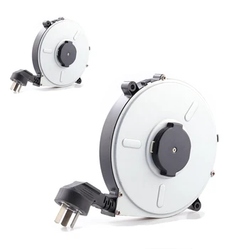 1.2~1.8m White Ac 240v Mini Cable Reel Auto Telescopic Extension Power ...