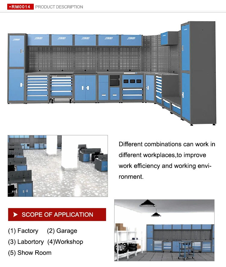RM Workshop Workbench Steel Combination Tool Cabinet Garage Cabinets ...