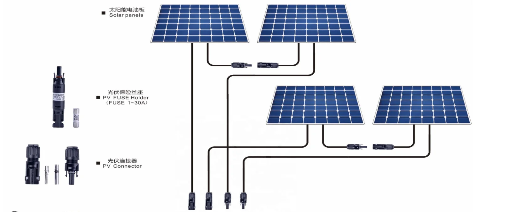 2 Pin Male and Female Front Electric Joint Waterproof Cable Solar Panel ...