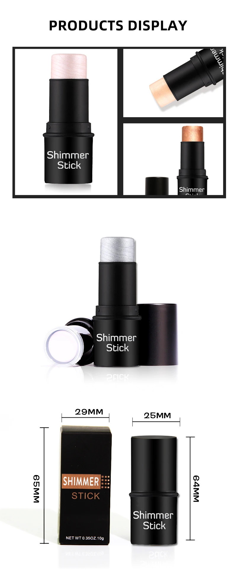 NO LOGO Private Label Cream Highlight Stick - Shimmering Gold Silver ...