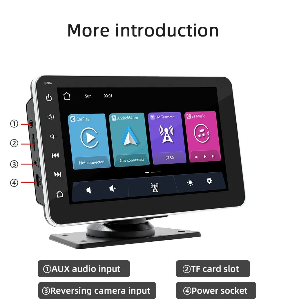 Universal 7 Inch Radio Multimedia Carplay Android Auto Wireless Car ...