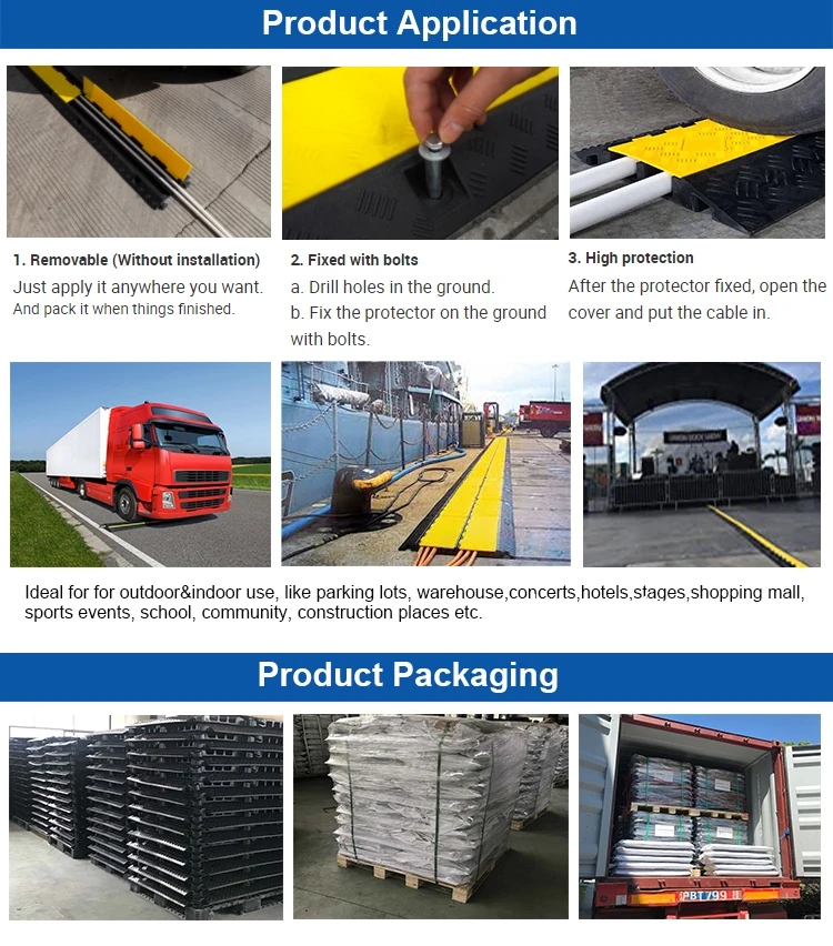 1000x245x45mm Road Safety Traffic Incident Ramp 2 Channels Rubber Pvc ...