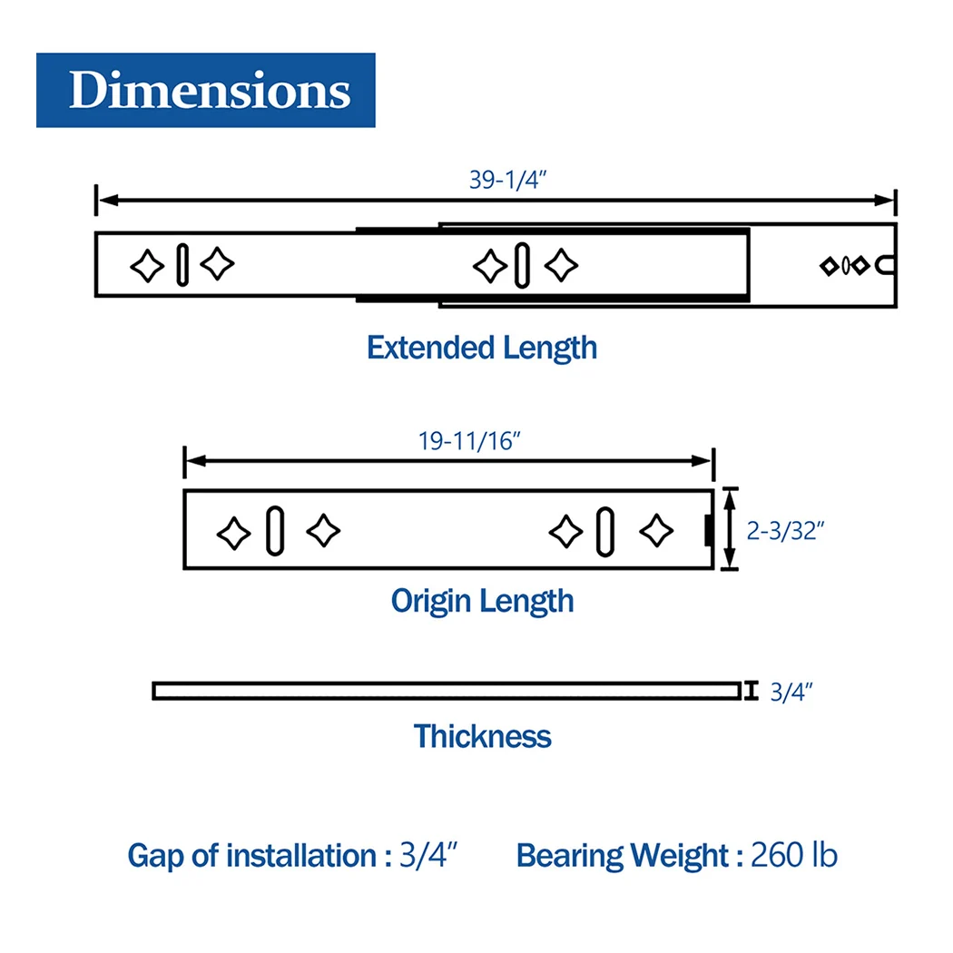 227kg Heavy Duty Locking Drawer Slide Tough And Robust For Working Or ...