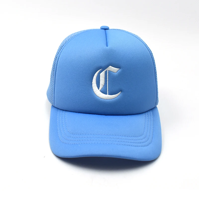 Custom 5 Panel Pre Curved Brim Mesh Trucker Hat
