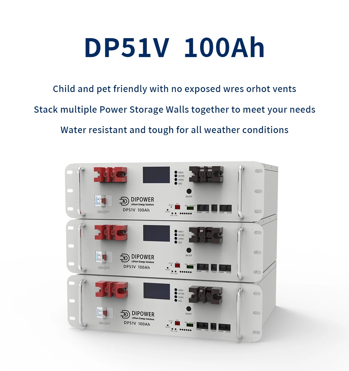 Server Rack Mount 3.2v 51v 48v Lithium Ion Batteries 48v 100ah 5kwh ...