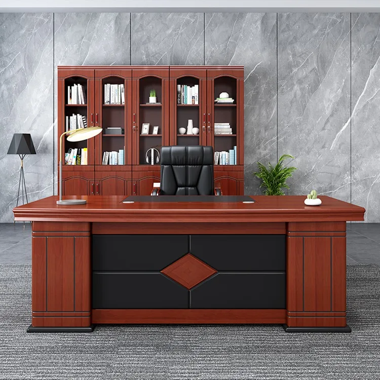 Solid Wood Office Desk Executive Manager CEO Director Big Boss Table ...