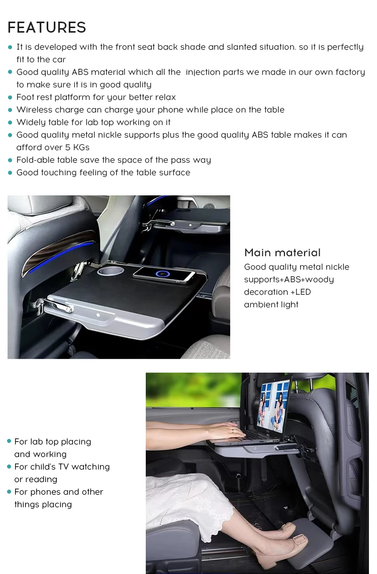 Luxury Car Seat Table - Auto Interior Electric Power