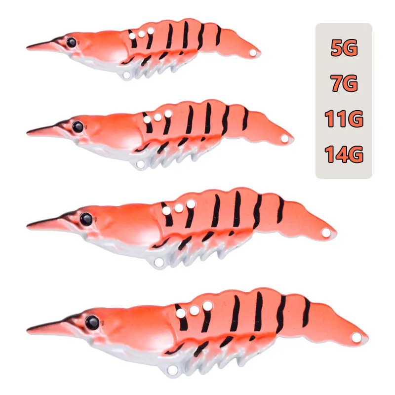 Thorforce Sinking Fishing Lure Metal Shrimp Vib Lure Hard Fishing Tackle Vibration Bait 5g/7g ...