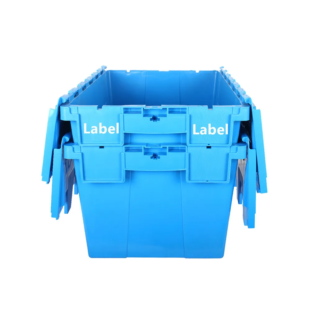 Heavy Duty Stackable Removal Packing Nestable Attached Lid Plastic ...