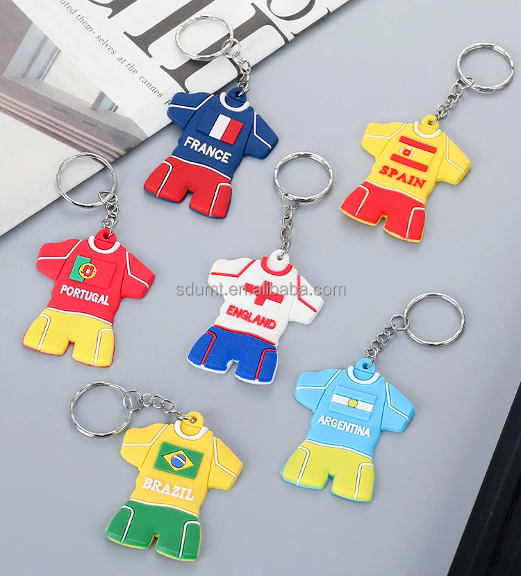 Custom Pvc Keychain Accessories Key Ring Gifts For Soccer Football Fans ...