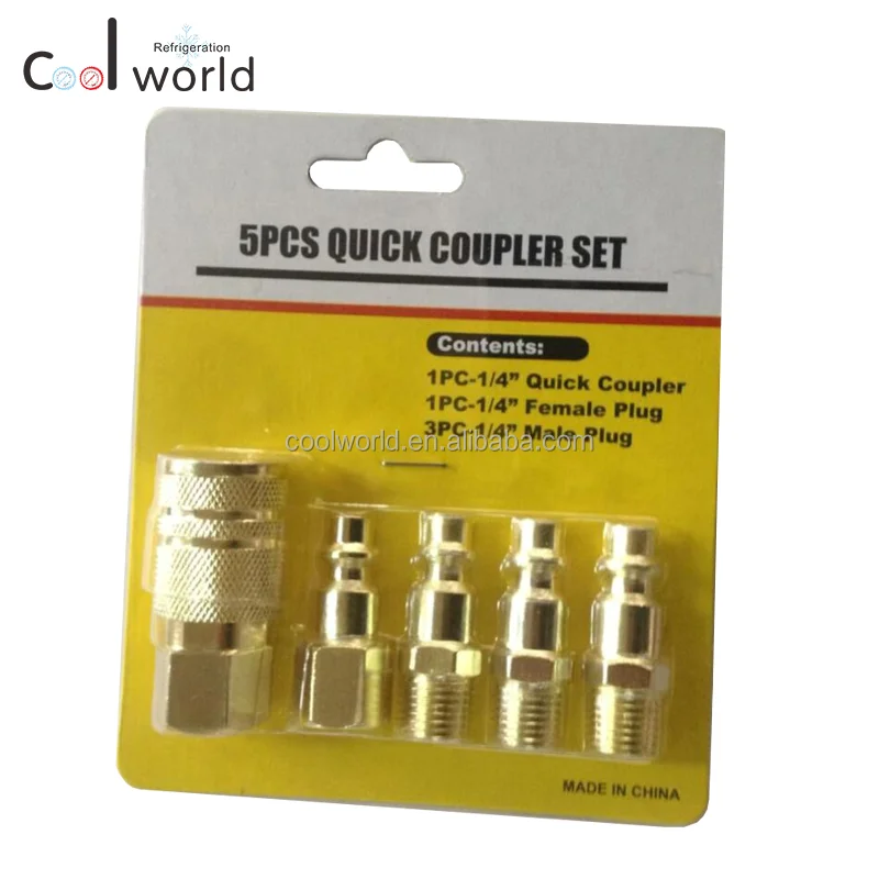 5PCS American Iron 1/4'' Quick Coupler Set with Blister Card
