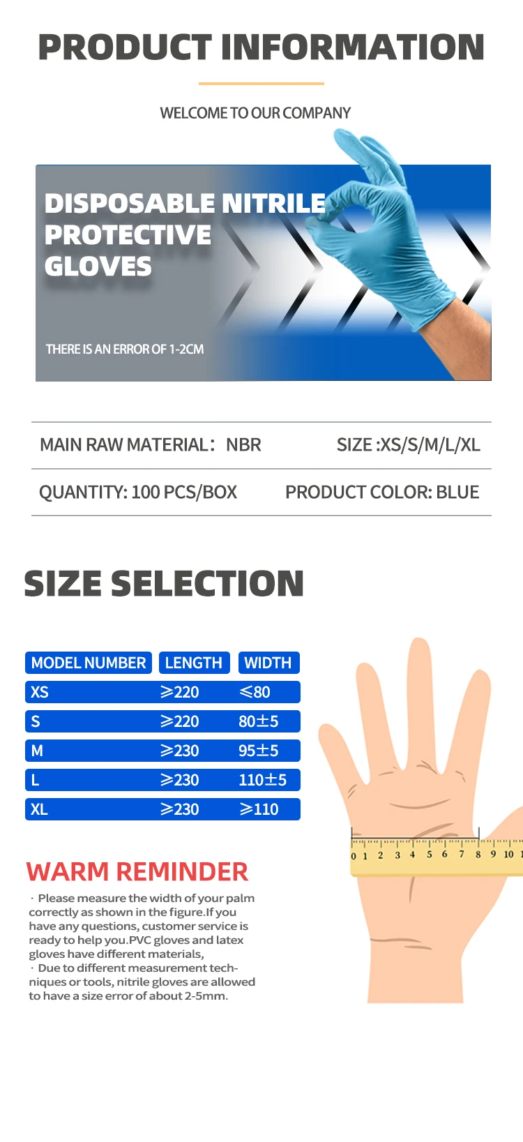 Ccosom Nitrile Examination Gloves Malaysia Examination Nitrile Gloves 100 Pcs In China - Buy ...