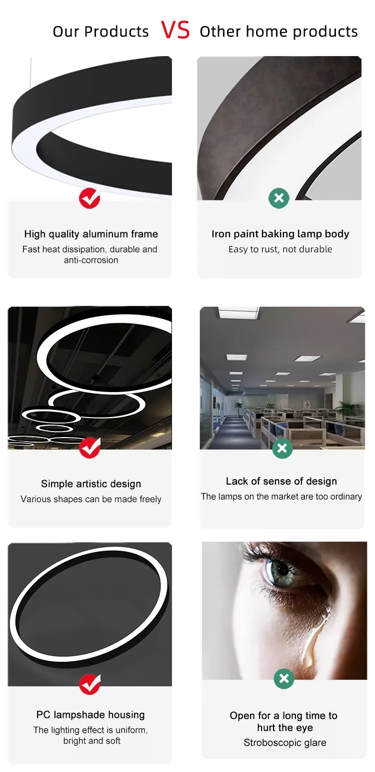 Office Building Suspended Ring Led Linear Lamp Round Led Lamp - Buy ...