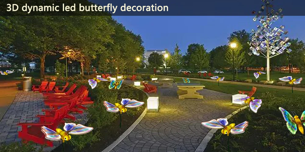 Outdoor Garden Led Lighted Butterfly Decorations Wedding Birds Flying ...