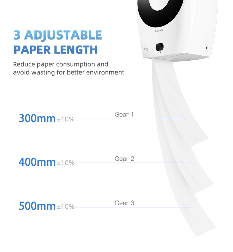 SVAVO Touchless Toilet Tissue Dispenser - Auto-Cut & Sensor