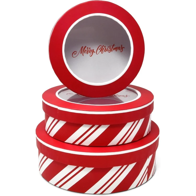 Christmas Girly Circle Round Chocolate Candy Tin Gift Box Can For Gift ...