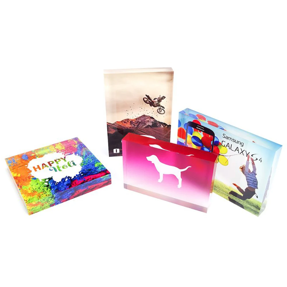 Custom Brand Display Acrylic Photo Blocks Acrylic Printing Logo Block ...