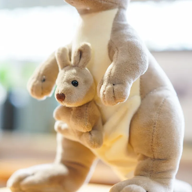 Cuddly Funny Kangaroo Stuffed Animal Plush Mom And Detachable Baby Kids ...