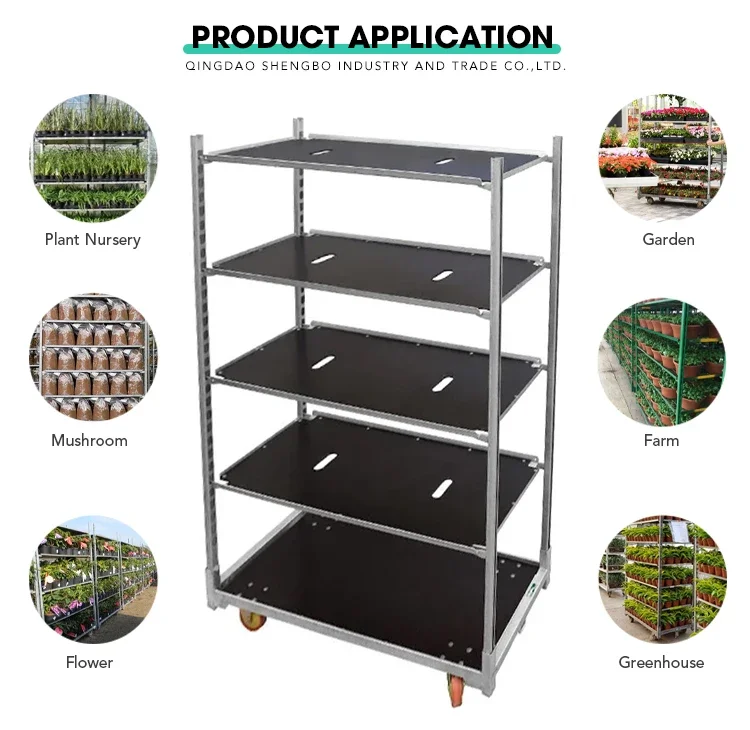 Four Wheels Danish Adjustable Nursery Pallet Rack Shelves Metal ...